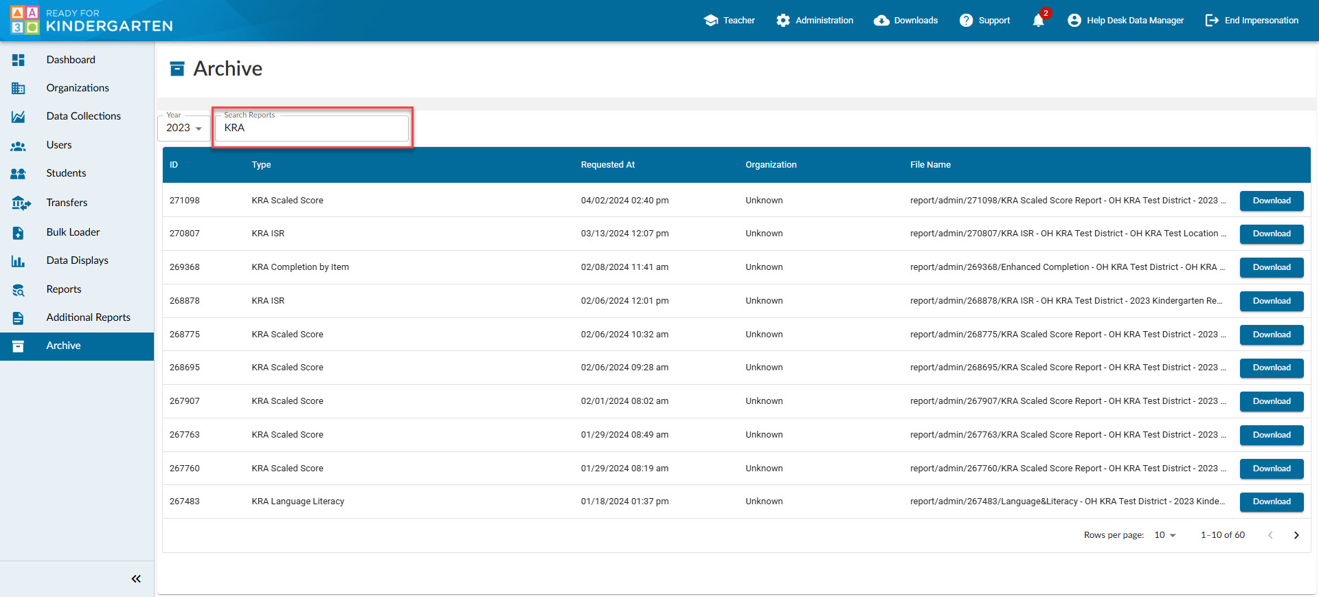 Accessing the Archive – Ohio K12 Help