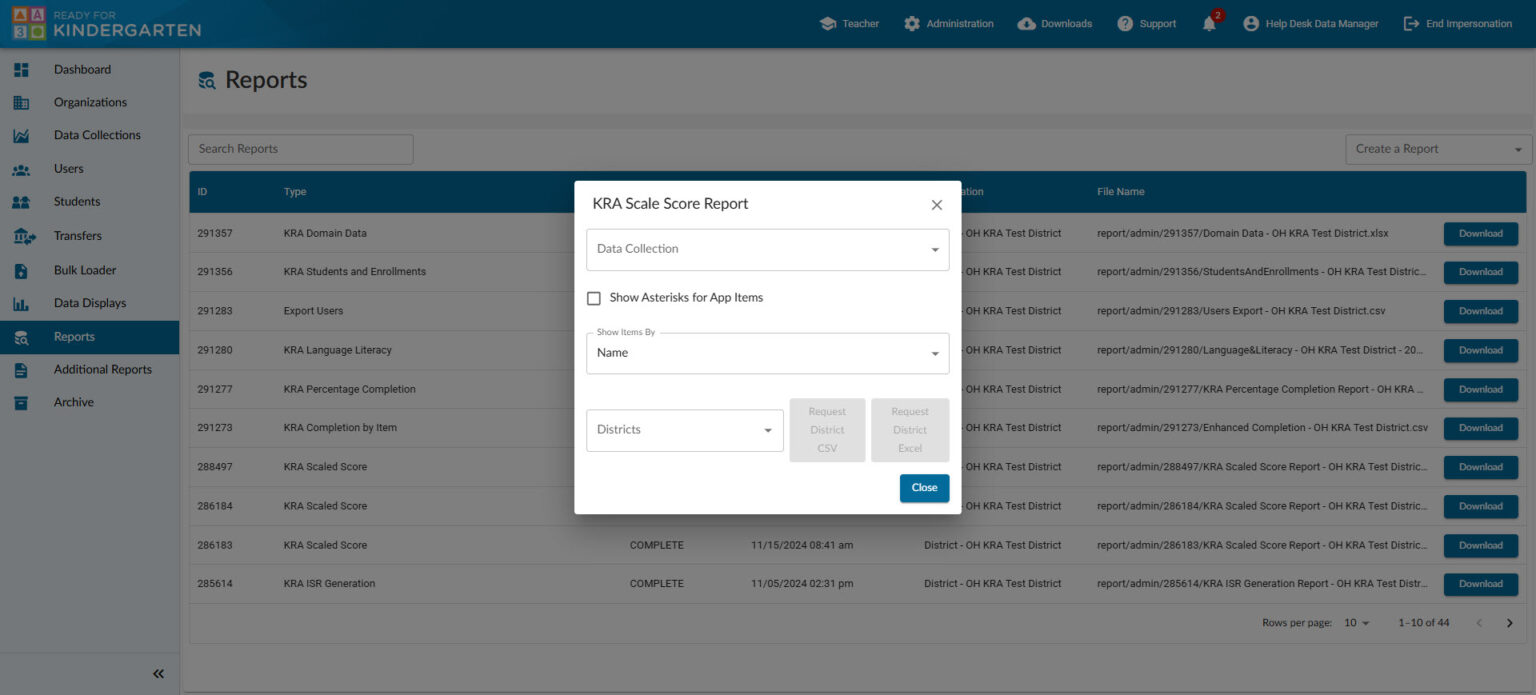 Accessing the KRA Scale Score Report – Ohio K12 Help